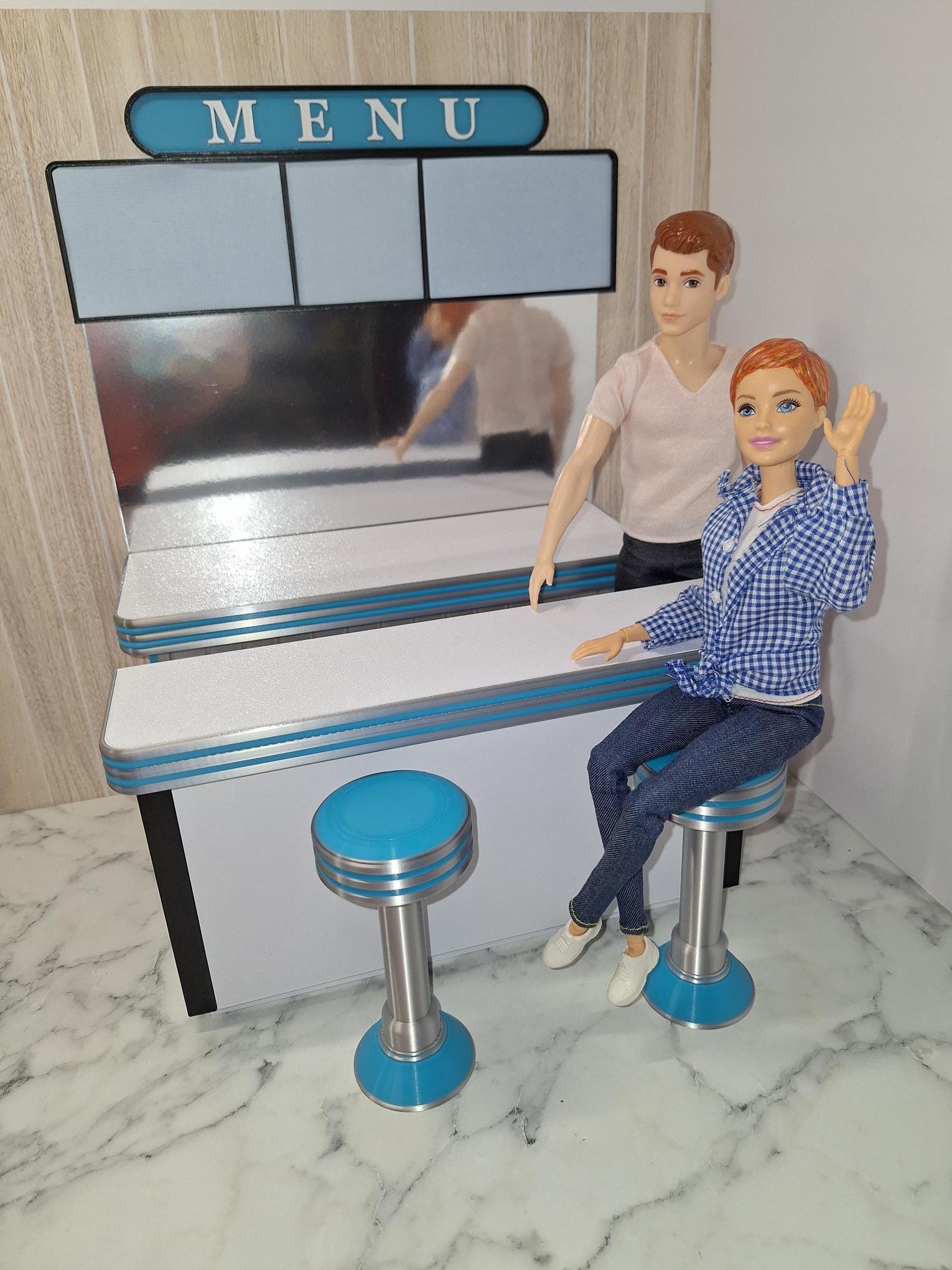 1:6 Scale Barbie Soda Shoppe Fountain Diner Soda Shop for Dolls Coke ...