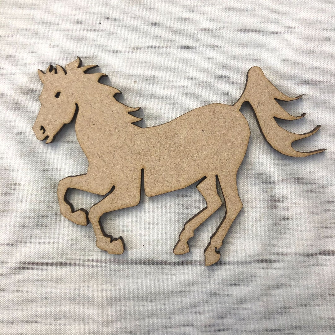 Horse 6 - Running Horse MDF Wood Animals Base Wooden Blank Craft - Etsy UK