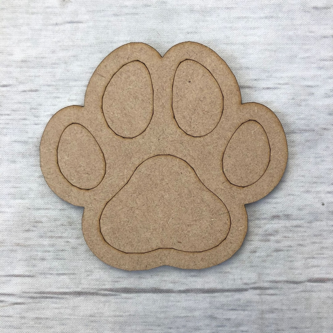 Paw Print - Engraved MDF Wood Base Wooden Blank Craft - Etsy UK