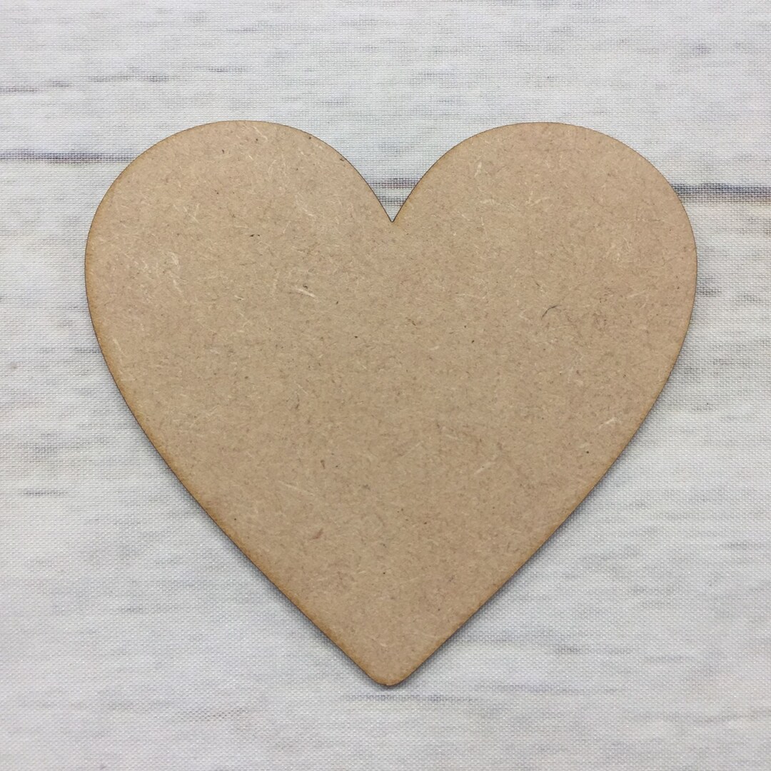 Heart 1 MDF Wood Hearts & Stars Base Wooden Blank Craft - Etsy UK