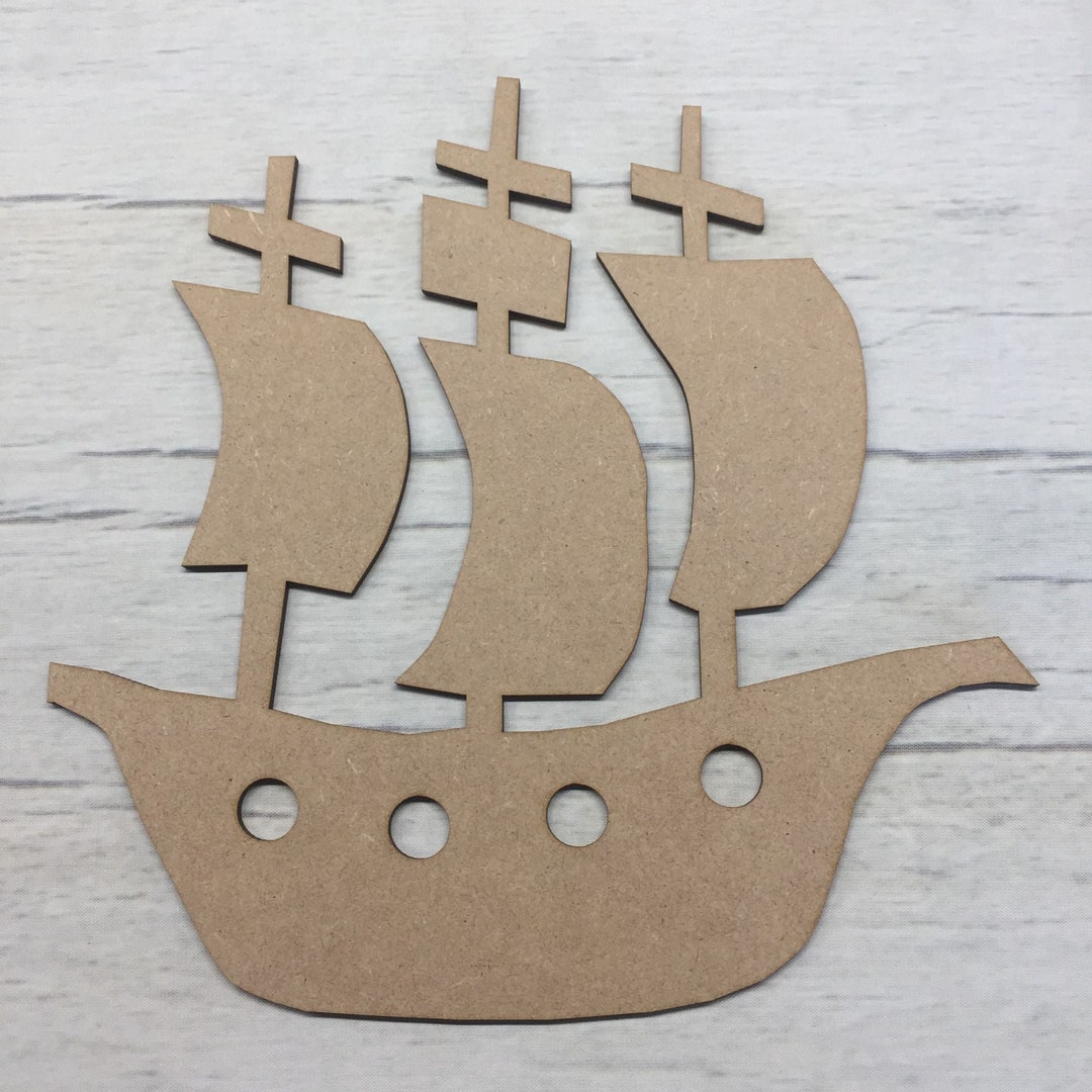 Pirate Ship MDF Wood Base Wooden Blank Craft - Etsy