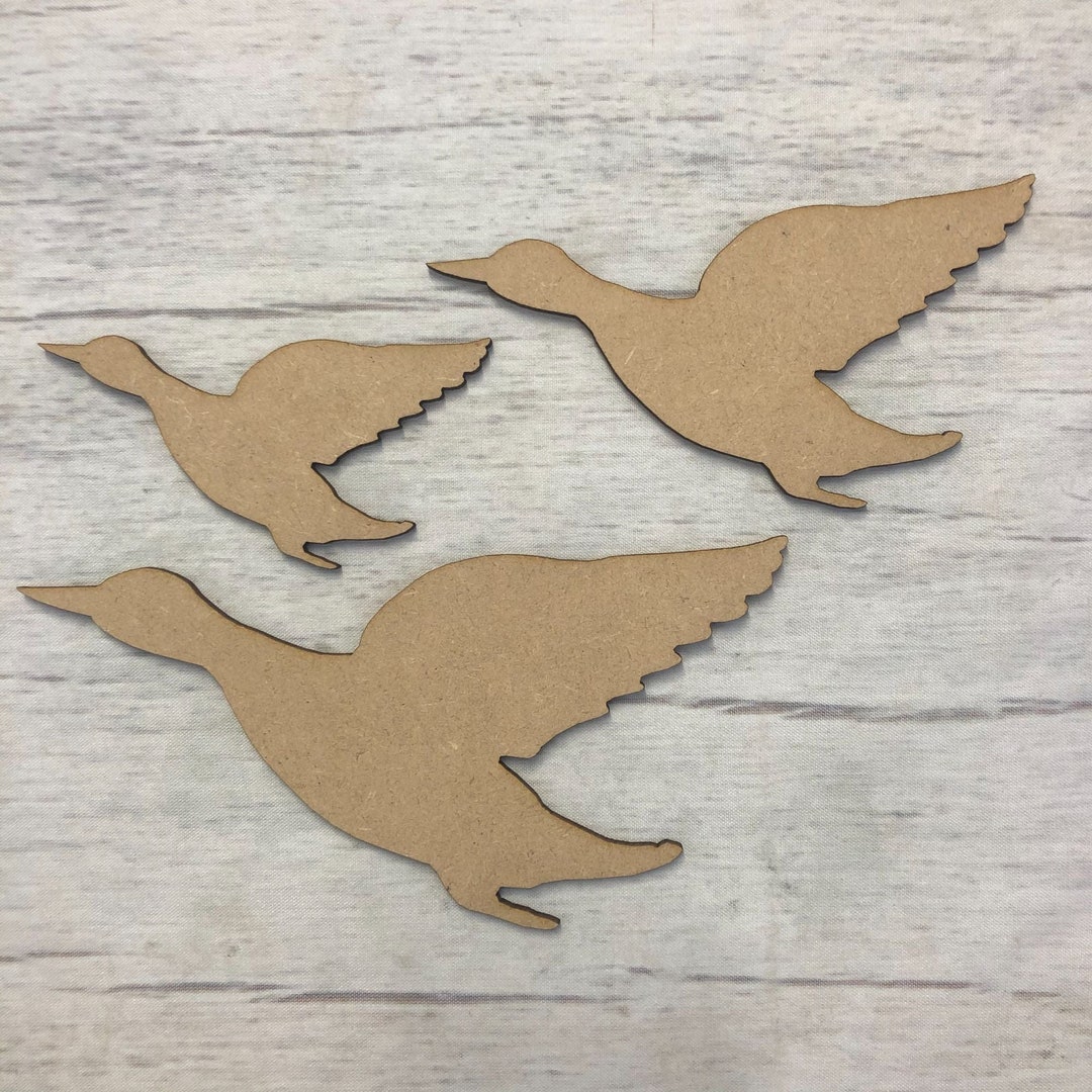 Flying Ducks - Set of 3 MDF Wood Base Wooden Blank Craft - Etsy UK