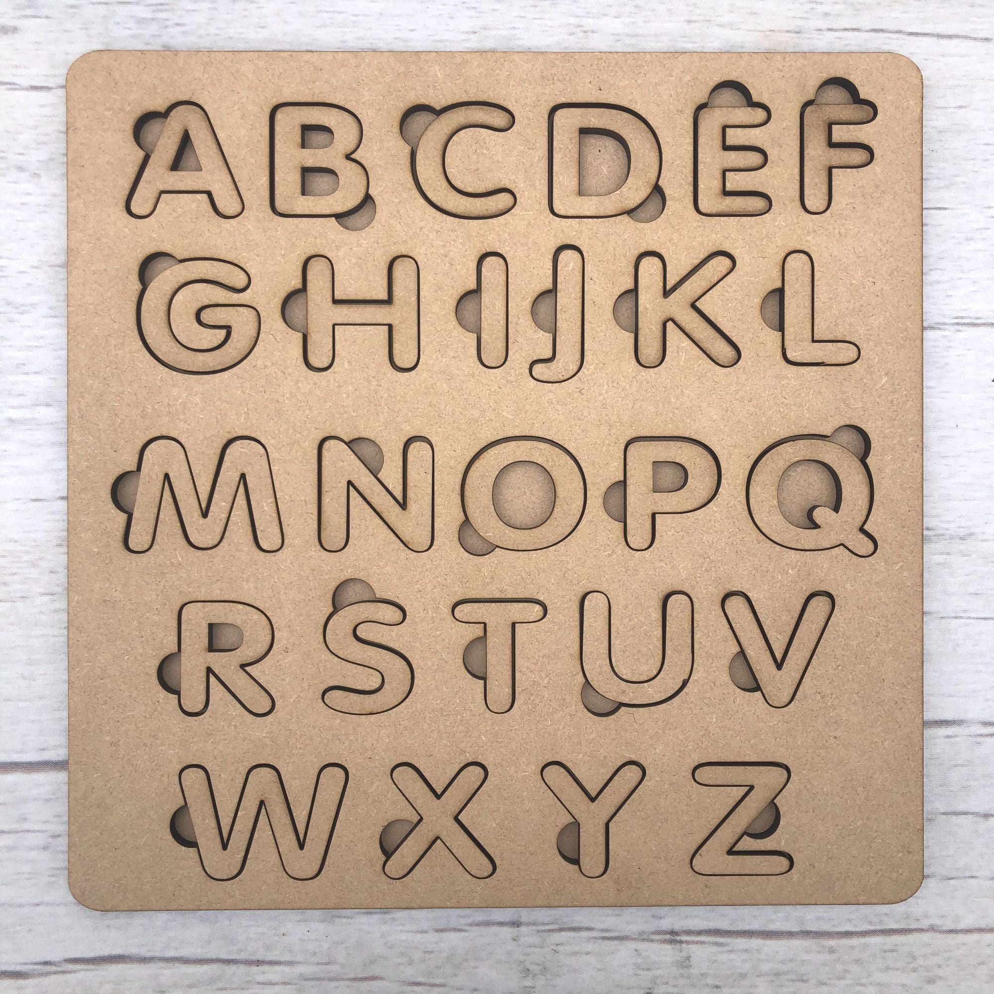 Alphabet Jigsaw uppercase MDF Wood Base Wooden Blank Craft - Etsy