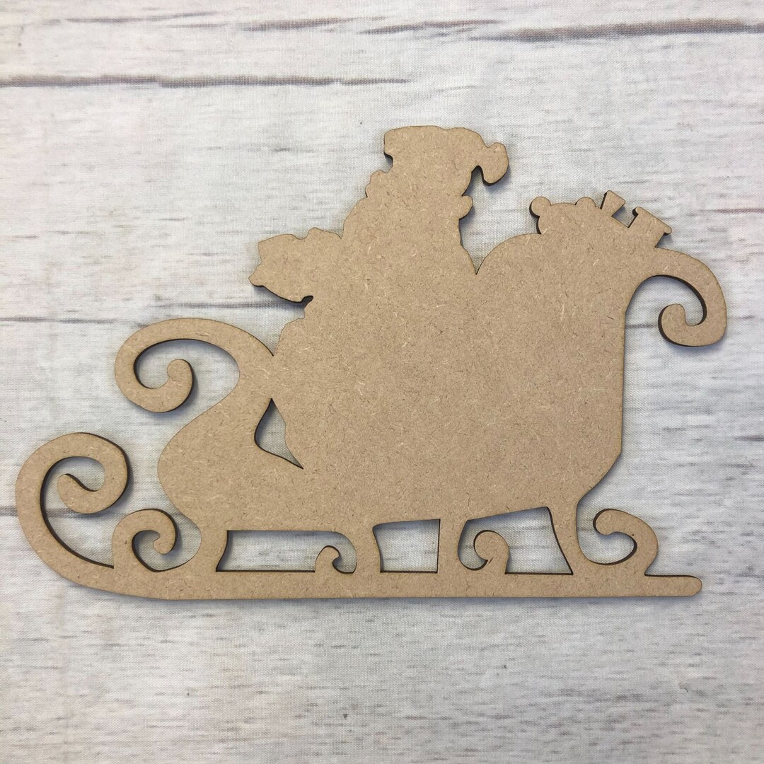 Santa Sleigh MDF Wood Christmas Base Wooden Blank Craft - Etsy UK
