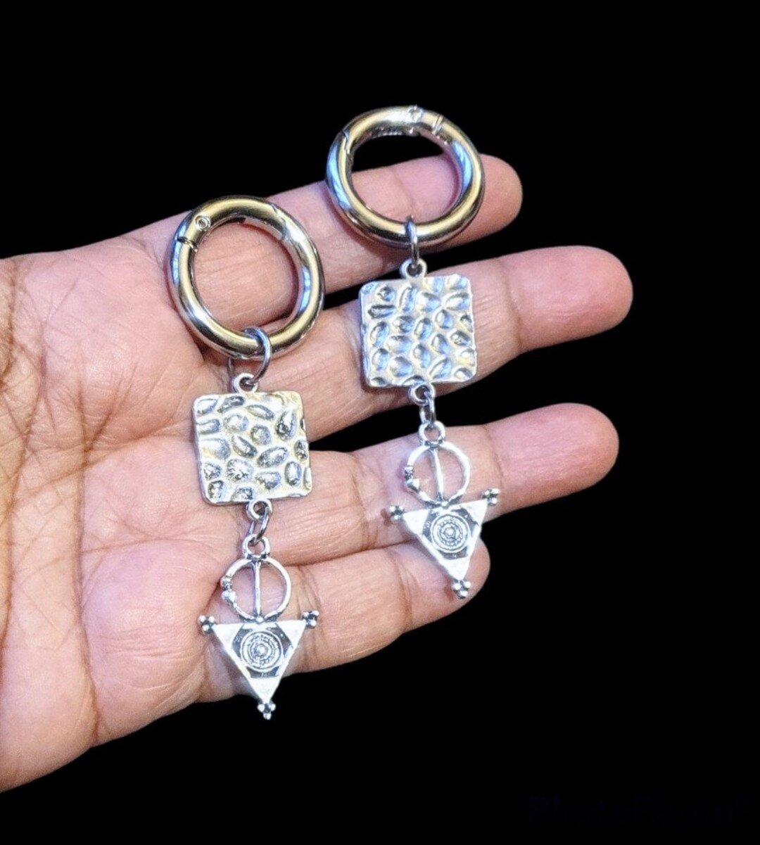 Bat Ear Weights- Goth Ear Hangers, Earrings for Plugs- Hinged Earring ...