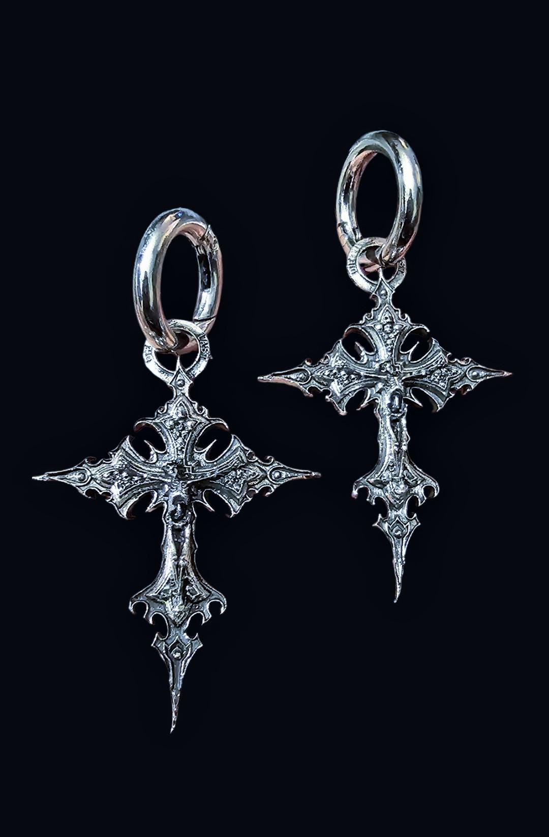 Cross Ear Weights, Goth Ear Weight/ Ear Weight/ear Hanger - Etsy