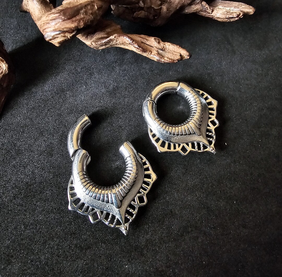 Tribal Ear Weight, Hoop Ear Weights, Ear Weights,guage Earring-1 Pair ...