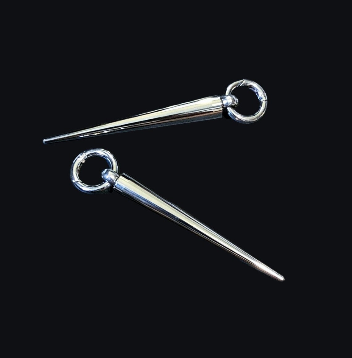 Spike Ear Weights- Goth Ear Hangers, Earrings for Plugs- Hinged Earring ...