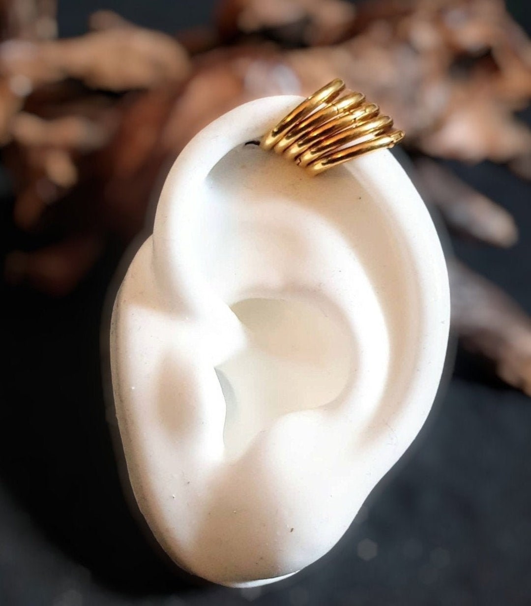 Srack Ringe für Ohr, Gold Stahl Klappsegmentringe Set von 5 - Etsy ...