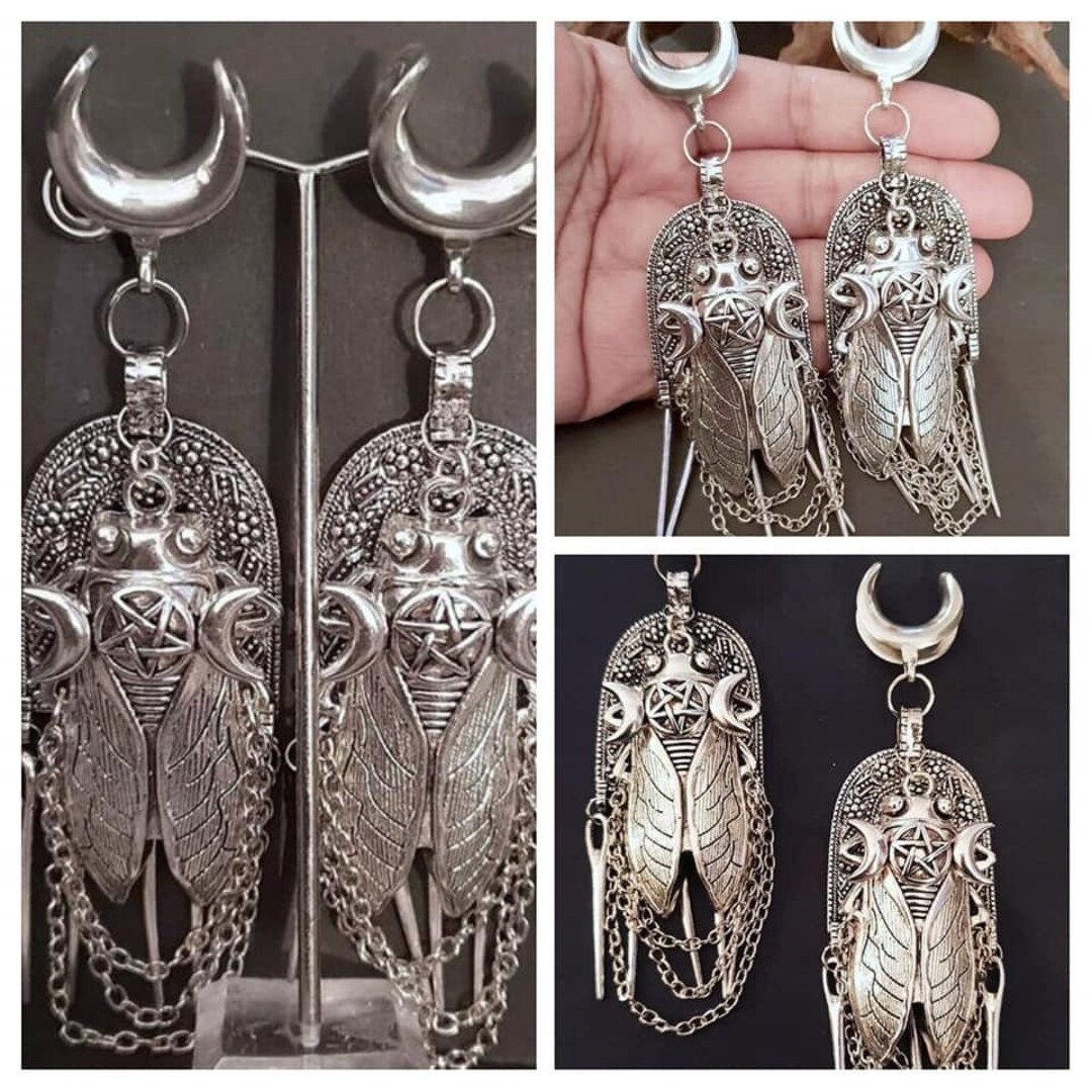 Goth Ear Weight,large Fly Ear Weights, Ear Weights,guage Earring-1 Pair ...