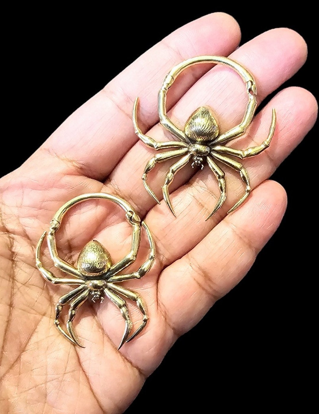 Spider Ear Weight, Spider Ear Hanger, Brass Spider Ear Weight - Etsy
