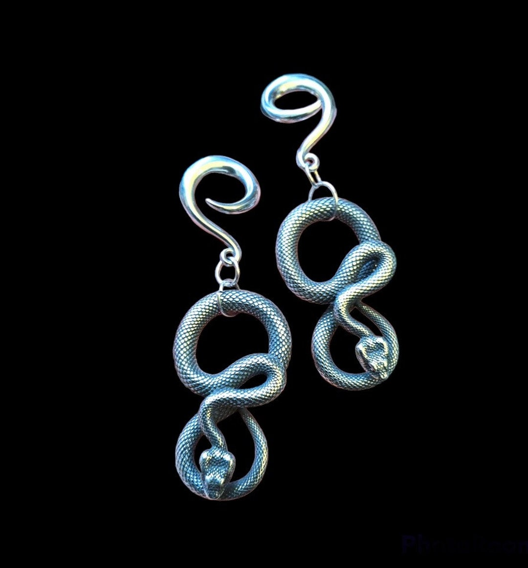 Goth Ear Weights- Snake Hanger- Cobra Ear Weight-stretched Lobes ...