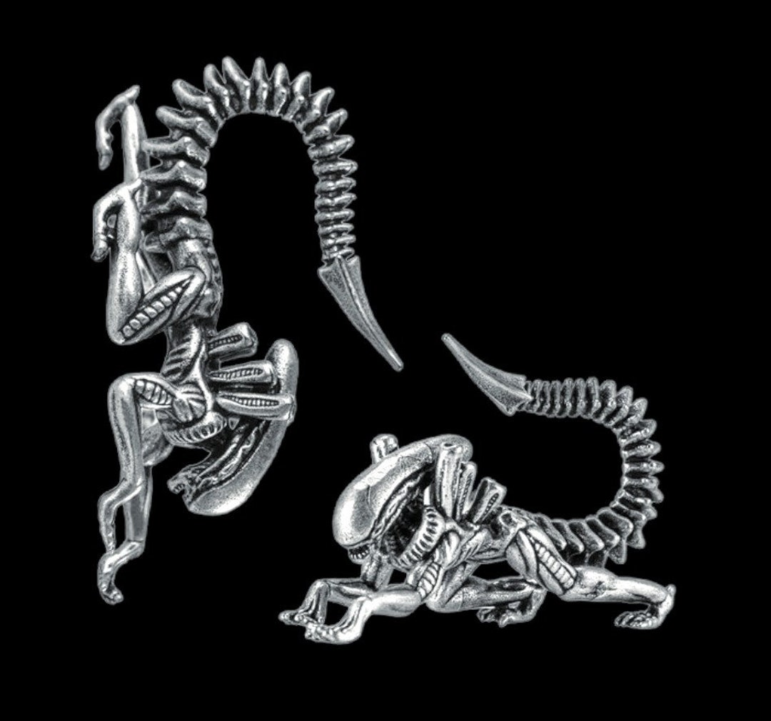 Alien Ear Hangers, White Brass Ear Hangers - Etsy