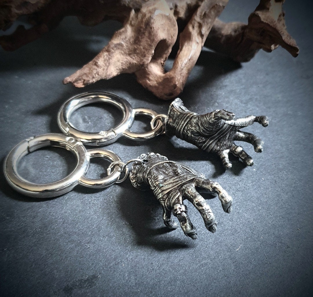 Goth Ear Weight, Devil's Hands Ear Weights, Hand Ear Weights,guage ...