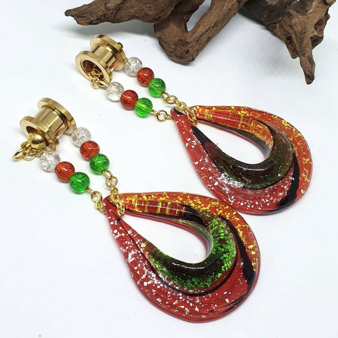 Lampwork Hangers, Bohemian Ear Weights, Gypsy Earring, Glass Earring - Etsy