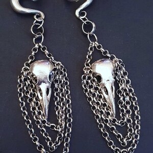 Gothic Ear Weight,,ear Weights,bird Skull Ear Weights,quartz Ear ...