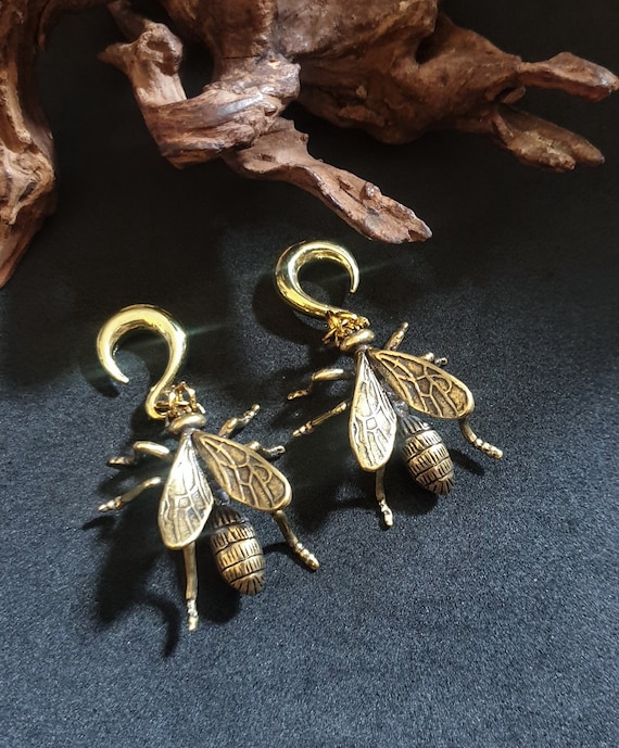 Bee Ear Weights Brass Bee Ear Weights Insect Ear | Etsy
