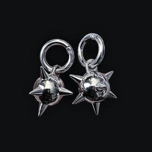 Spike Ball Ear Hangers, Punk Rock Earrings for Plugs- Hinged Ear ...