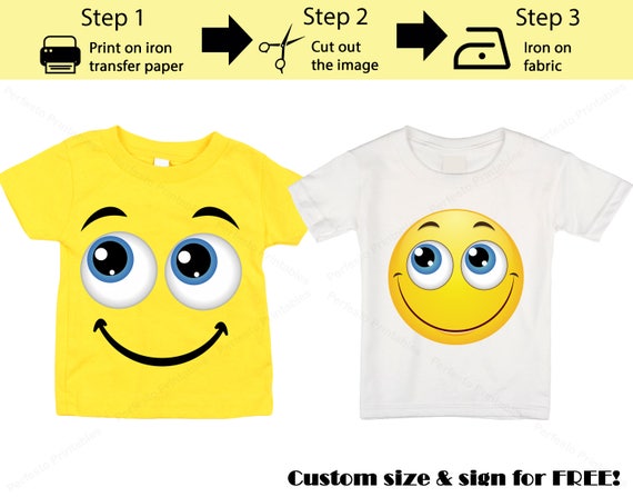 Printable Emoji T-shirt / Smile Emoji / Iron on Transfer / | Etsy