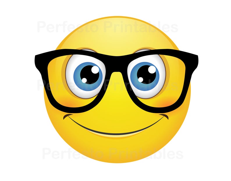 Printable Nerd Emoji Iron on Transfer / Emoji Shirt / Emoji T-shirt ...