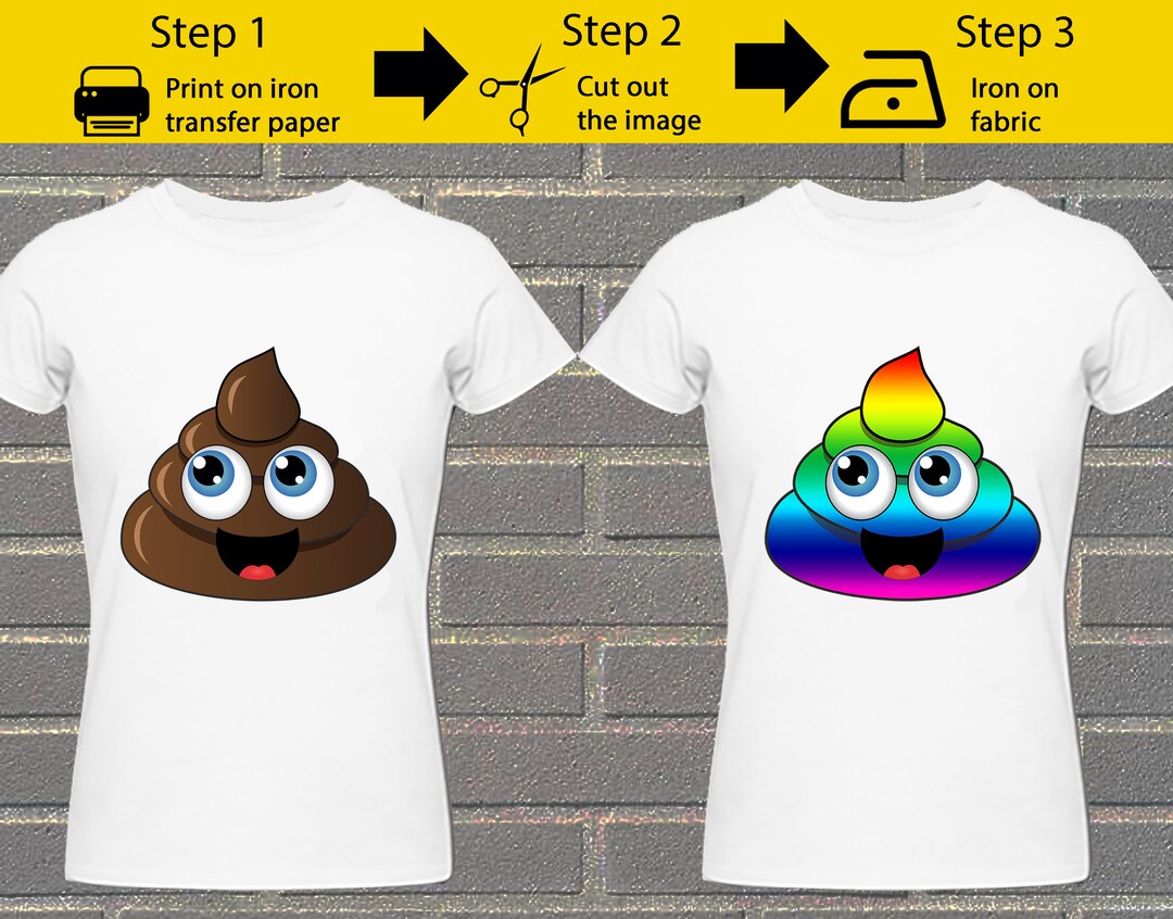Printable Emoji Iron on Transfer / Poop Emoji / Emoji Shirt / Emoji T ...