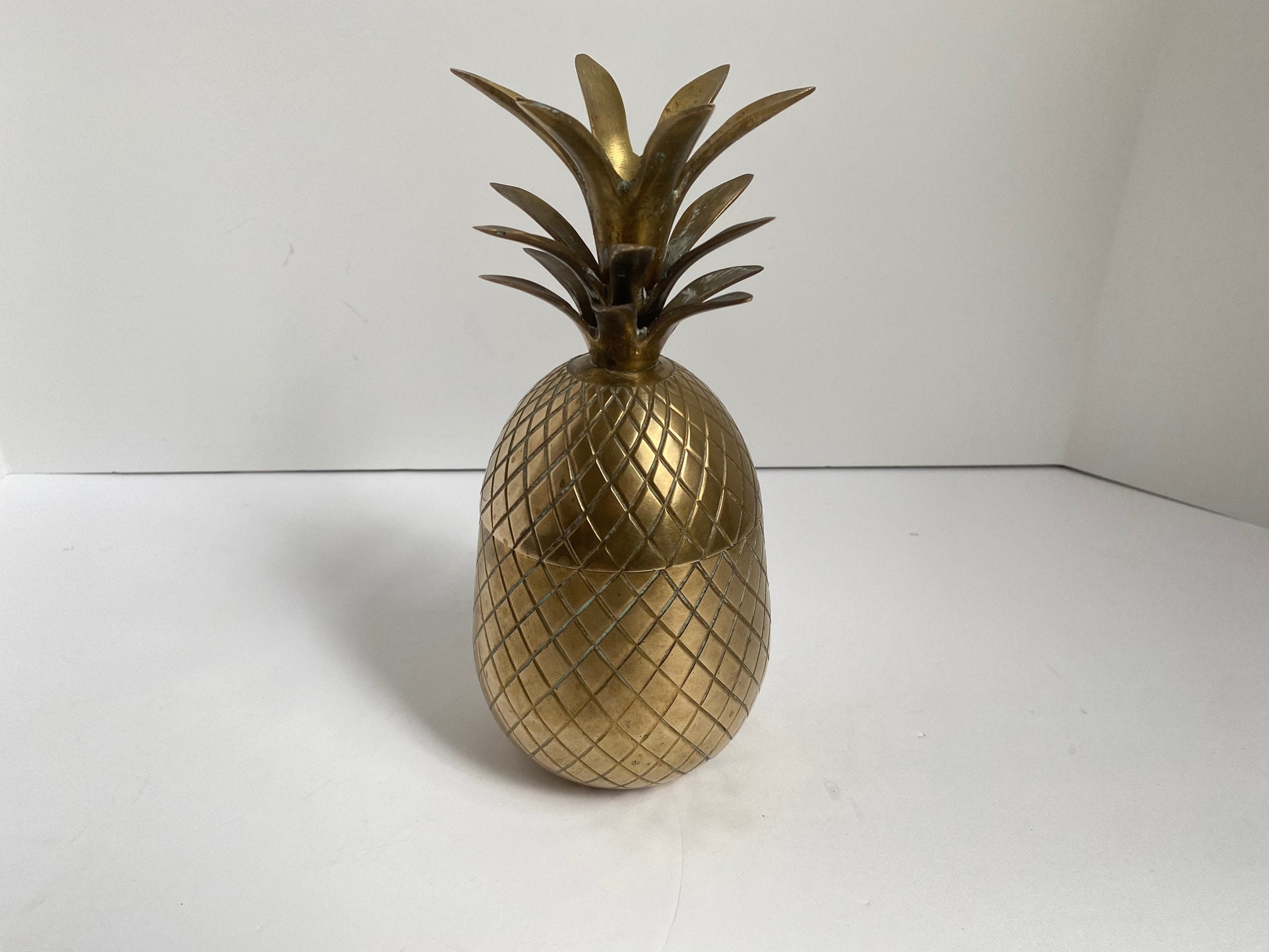Vintage Brass Pineapple Container - Etsy