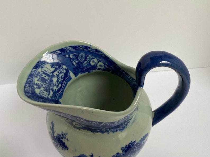 Flow Blue Victoria Ware Ironstone Pitcher and Bowl - Etsy
