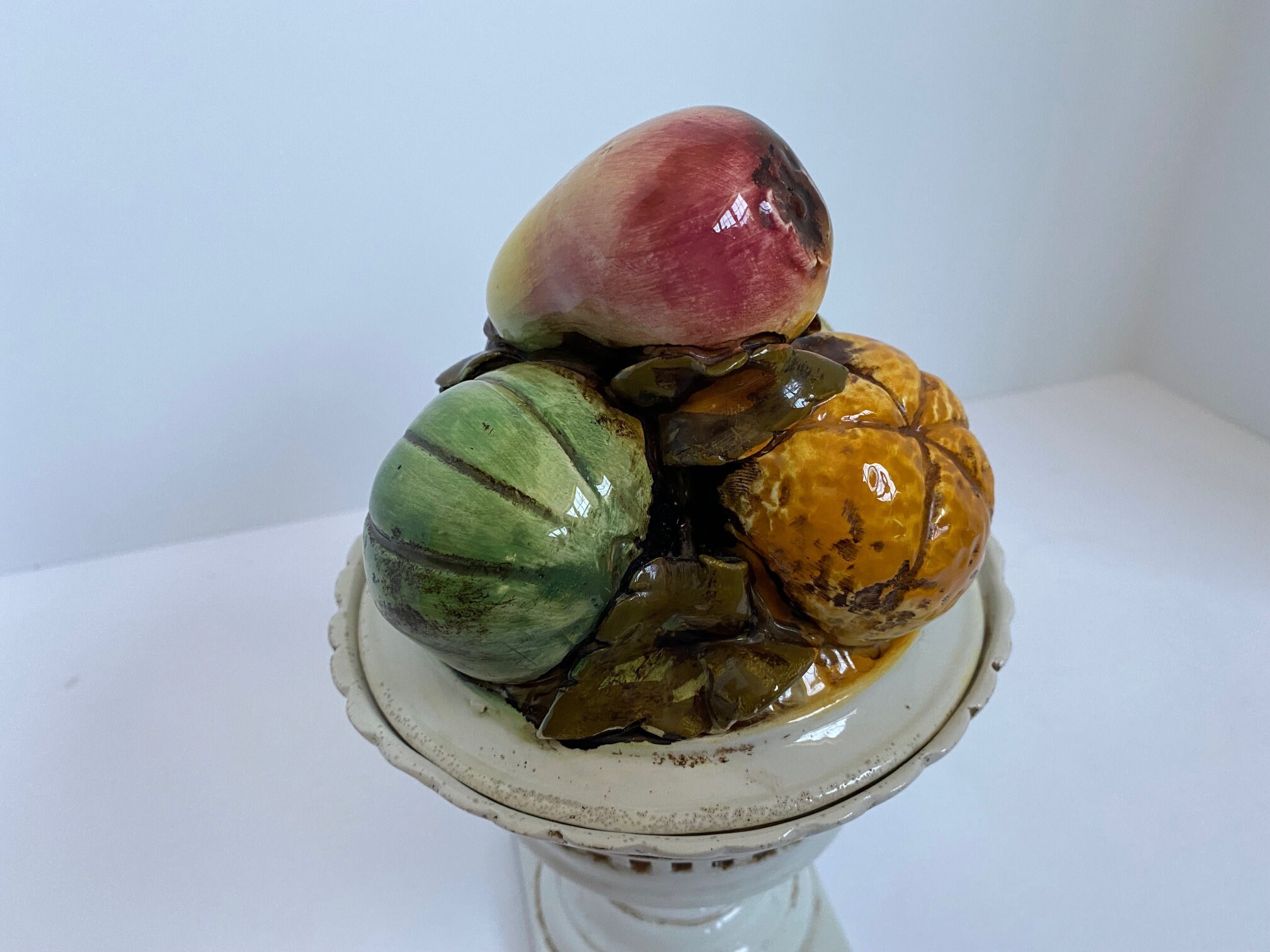 Vintage Ceramic Fruit Topiary Reticulated Compote - Etsy