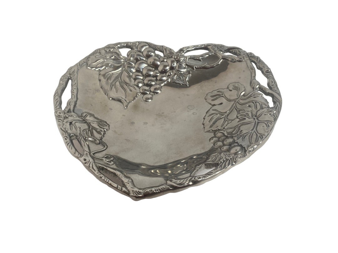 Arthur Court Grape Metal Heart Tray - Etsy