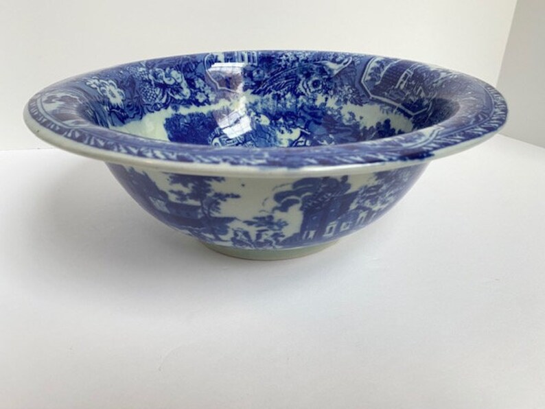 Flow Blue Victoria Ware Ironstone Pitcher and Bowl - Etsy