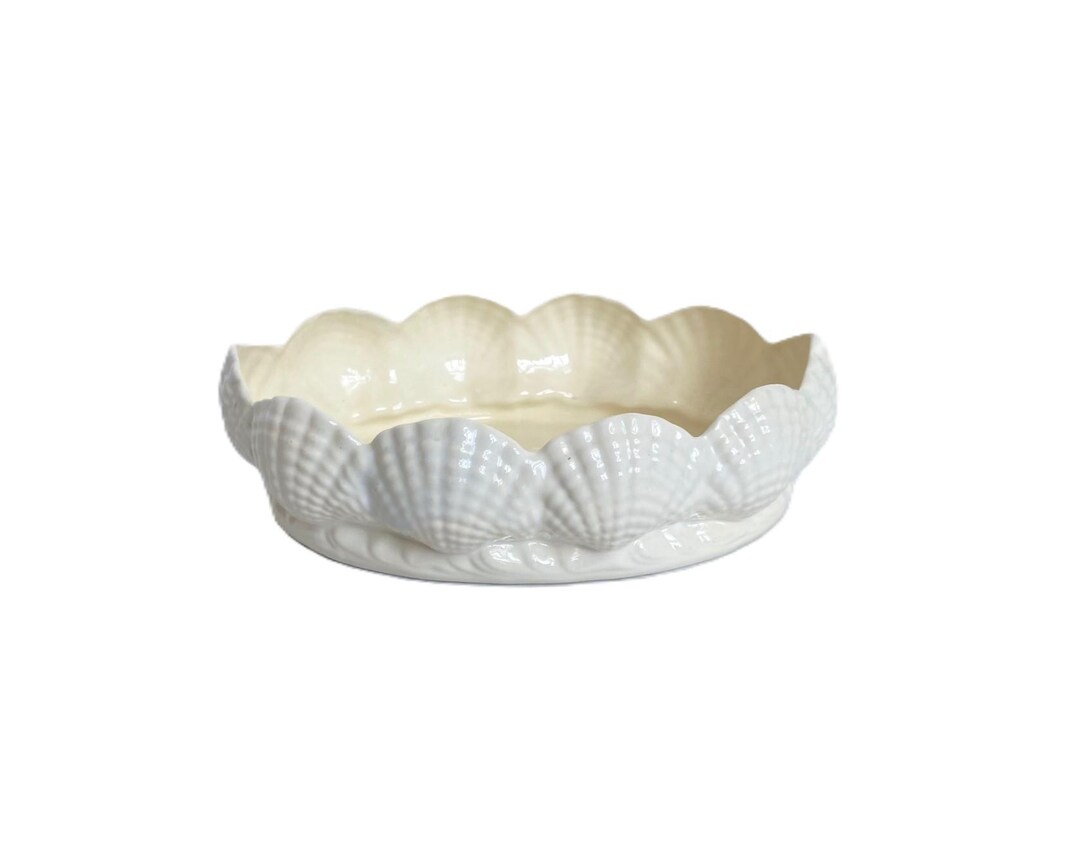 Vintage Ceramic Scallop Shell Planter / Decorative Centerpiece Bowl - Etsy