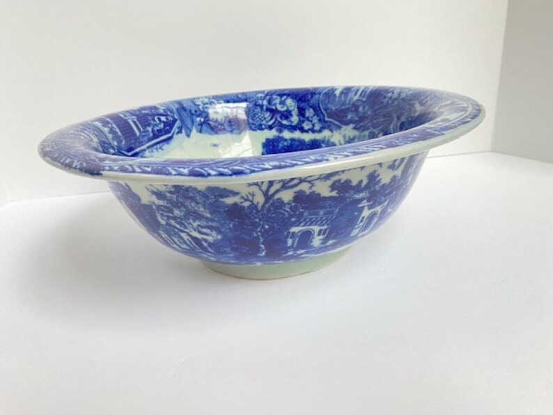 Flow Blue Victoria Ware Ironstone Pitcher and Bowl - Etsy