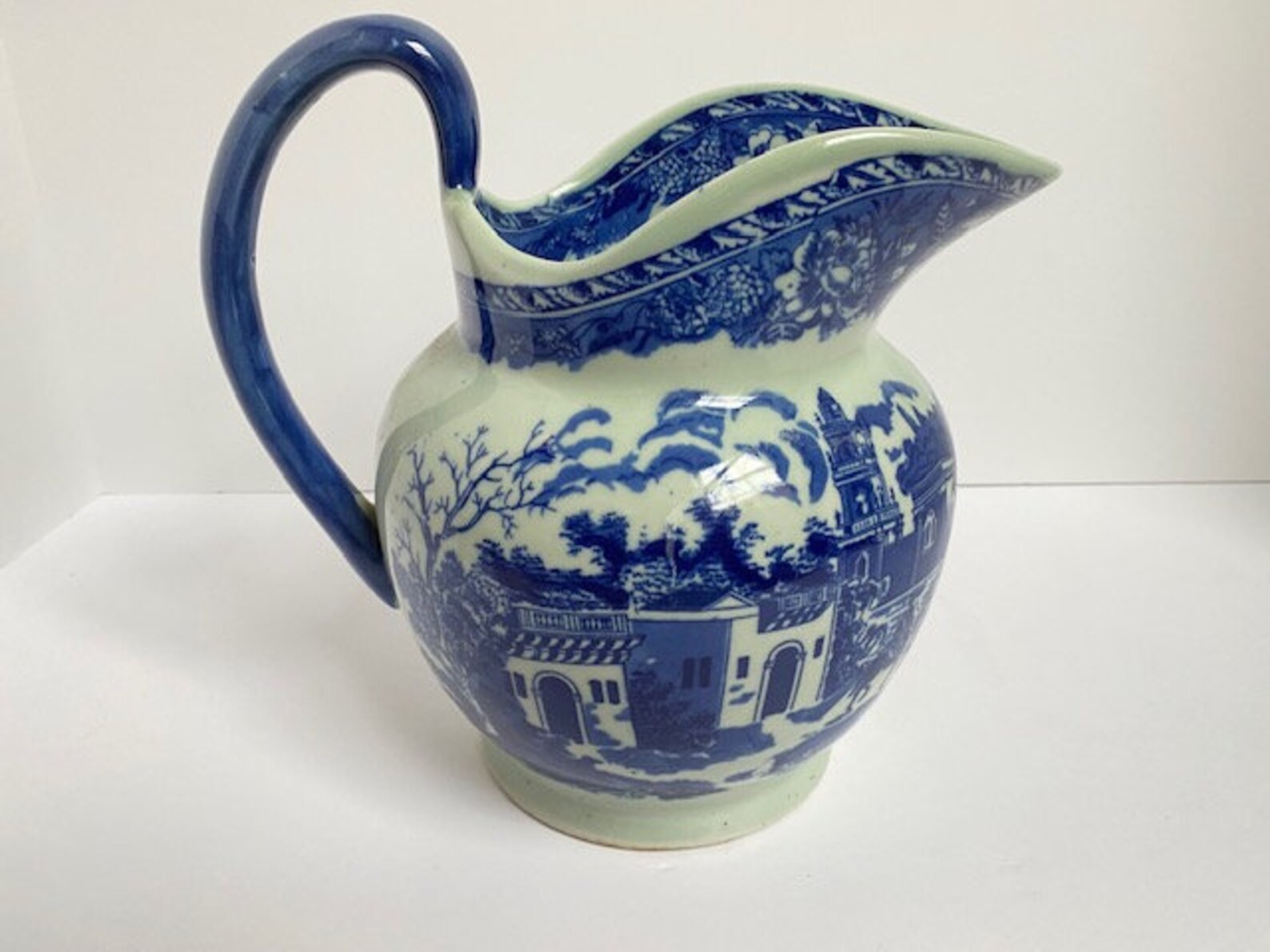 Flow Blue Victoria Ware Ironstone Pitcher and Bowl - Etsy