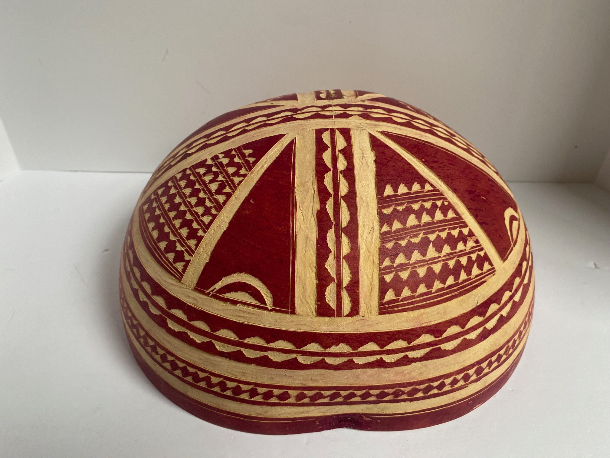 Vintage African Red Tribal Calabash Gourd Bowl - Etsy