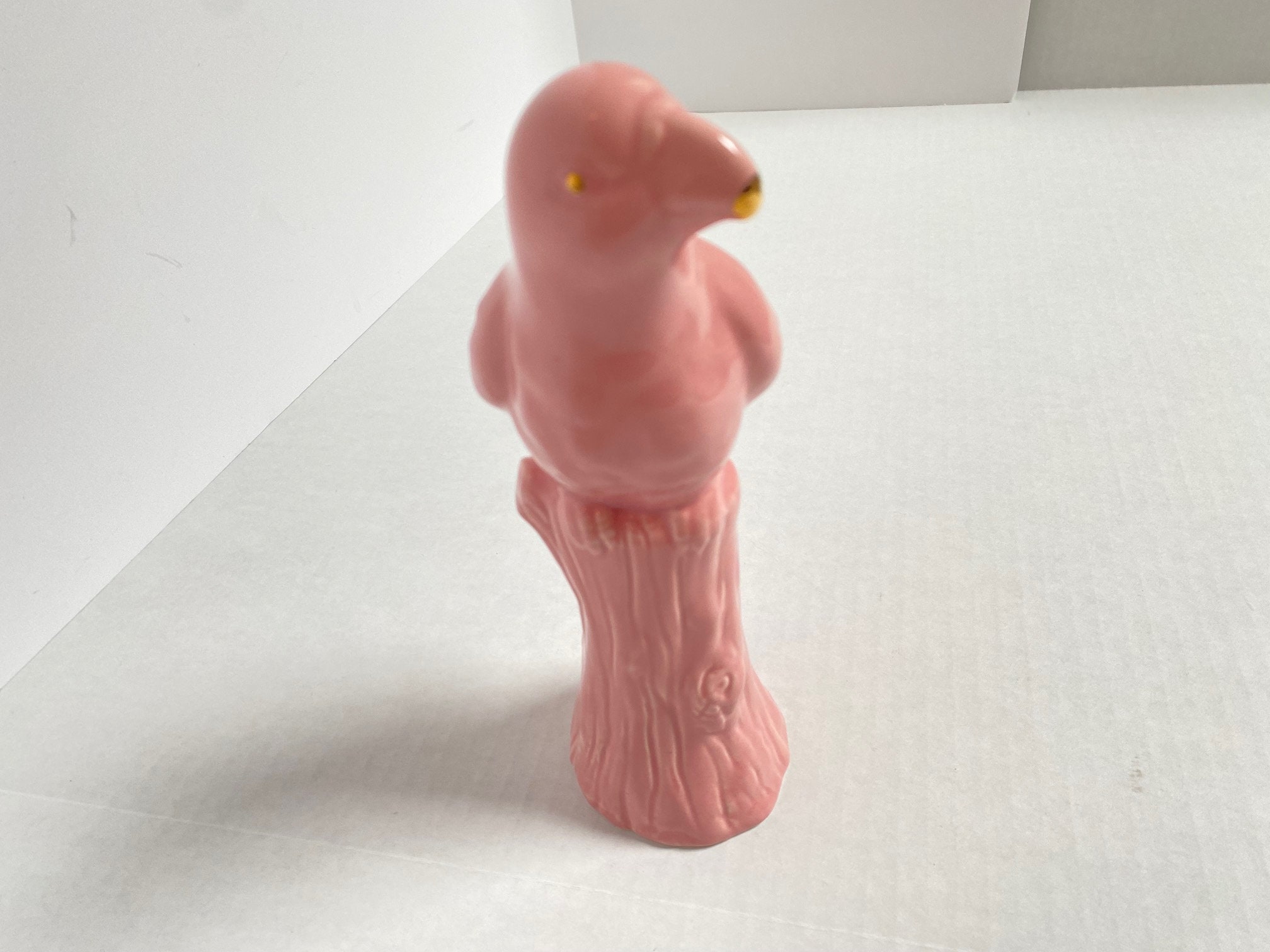 Vintage Ceramic Pink Parrot Figurine With Gold Accents - Etsy