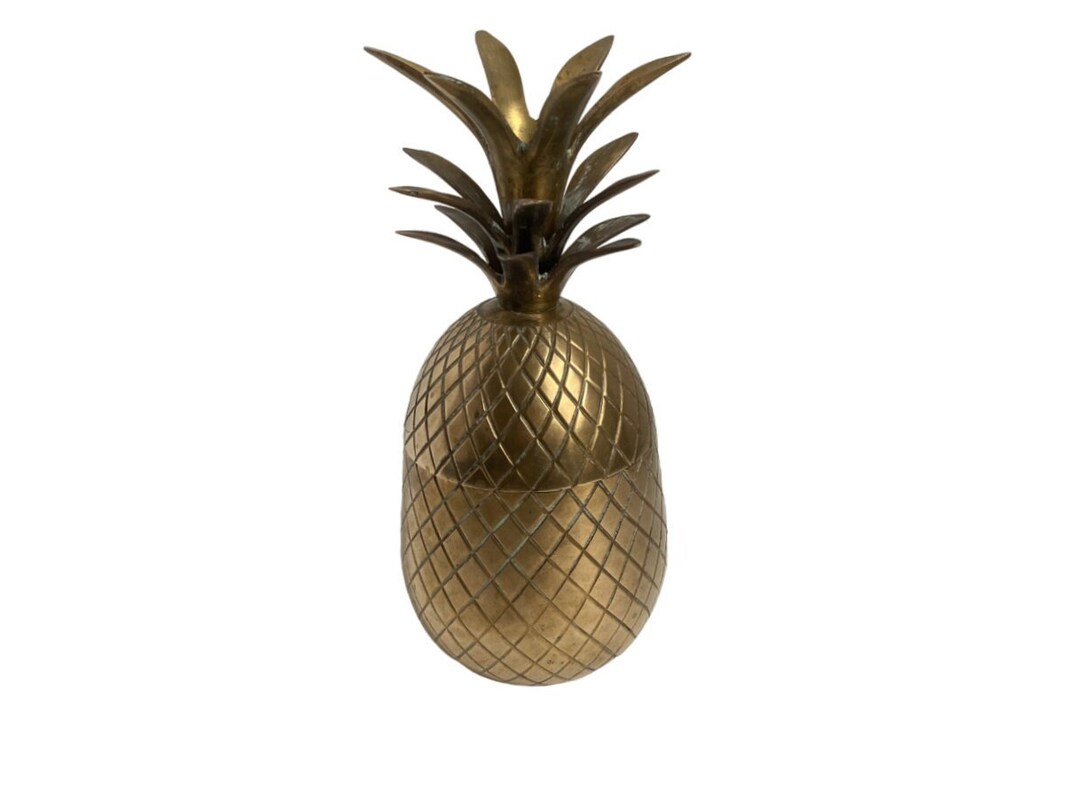 Vintage Brass Pineapple Container - Etsy
