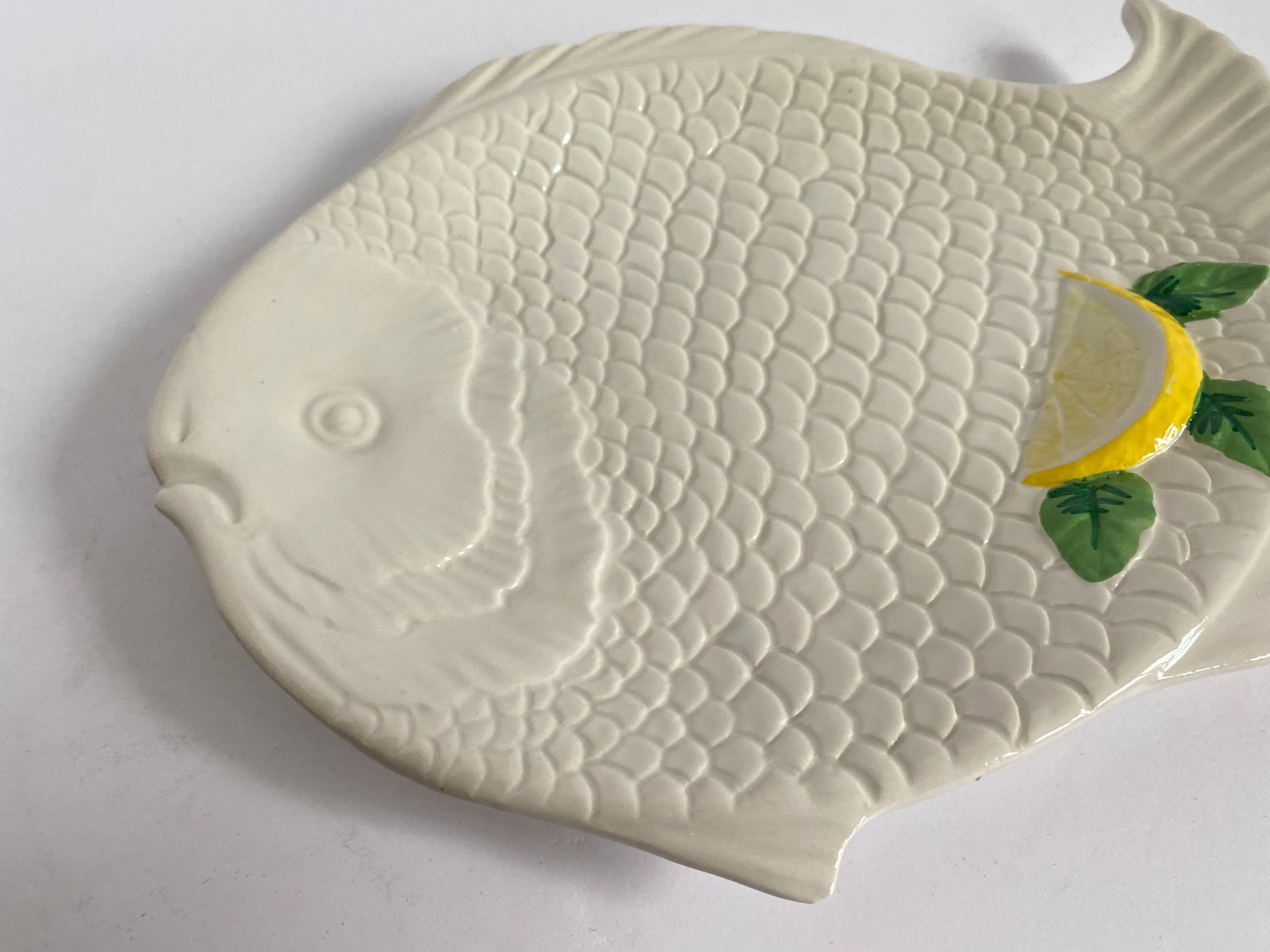 Vintage White Ceramic Fish Platter Made in Italy - Etsy