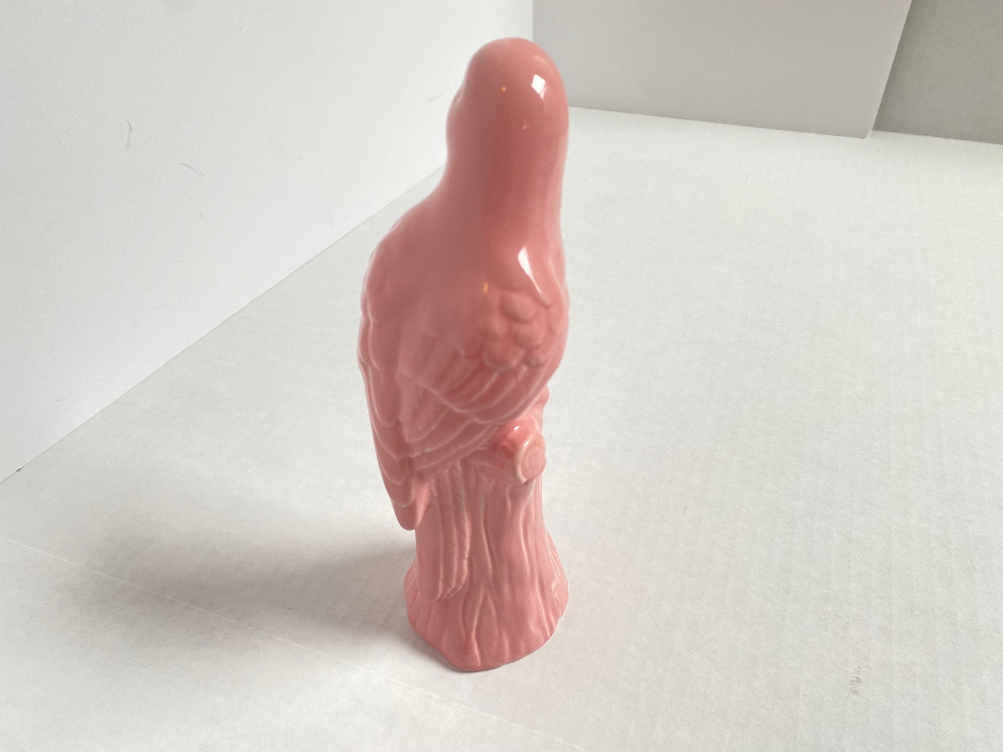 Vintage Ceramic Pink Parrot Figurine With Gold Accents - Etsy