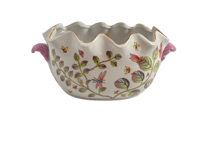 Chinese Porcelain Chinoiserie Cachepot - Pink Green - Etsy