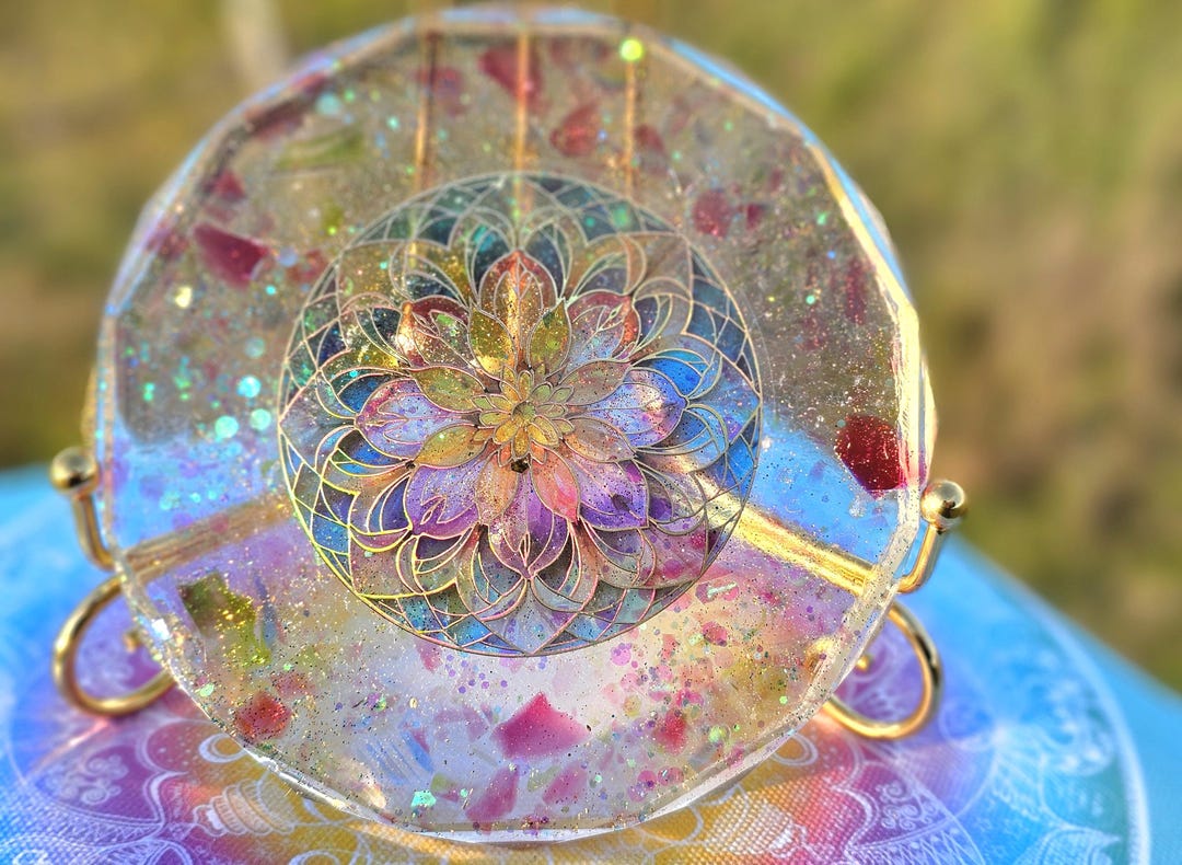 ANDARA Crystal Light Disc MAGICAL BLOSSOM Fantastic Energy Disc for ...