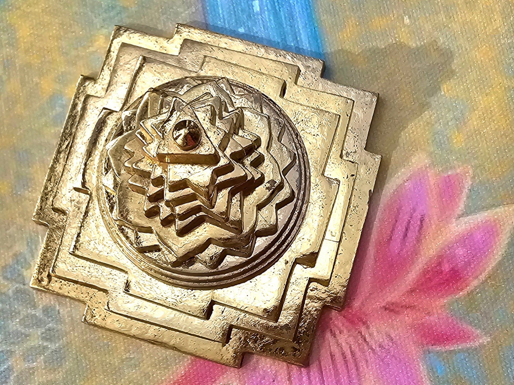 3D SRI YANTRA Sacred Geometry Symbol for Wealth & Abundance / Gold 5D ...