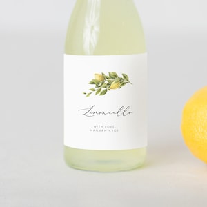 LEMON Limoncello Bottle Label Modern wedding limoncino | Etsy