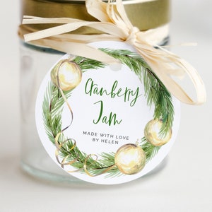 Printable Christmas Homemade Jam Tag, 2023 Christmas Gift Circle Tag ...