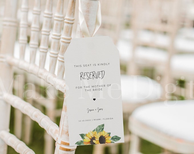 Reserved Row Wedding Sign Rustic Sunflower Style Wedding Sign Rustic ...