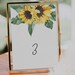 Rustic Sunflower Table Number, Printable Wedding Table Number Template ...