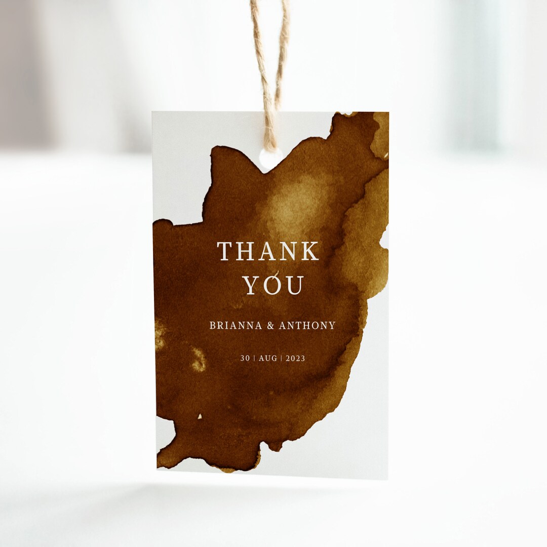 Bohemian Rust Thank You Tag, Rustic Terracotta Wedding Wedding Favor ...
