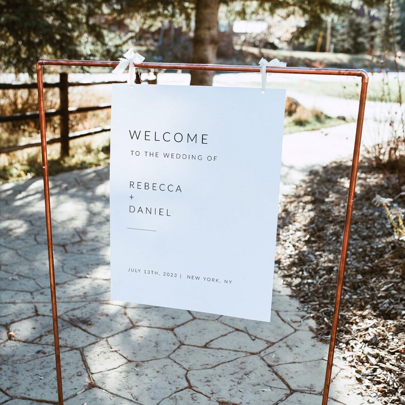 Simple Wedding Welcome Sign Template Modern Wedding Welcome - Etsy