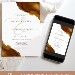 Bohemian Rust Wedding Invite, Rustic Terracotta Wedding Invitation ...