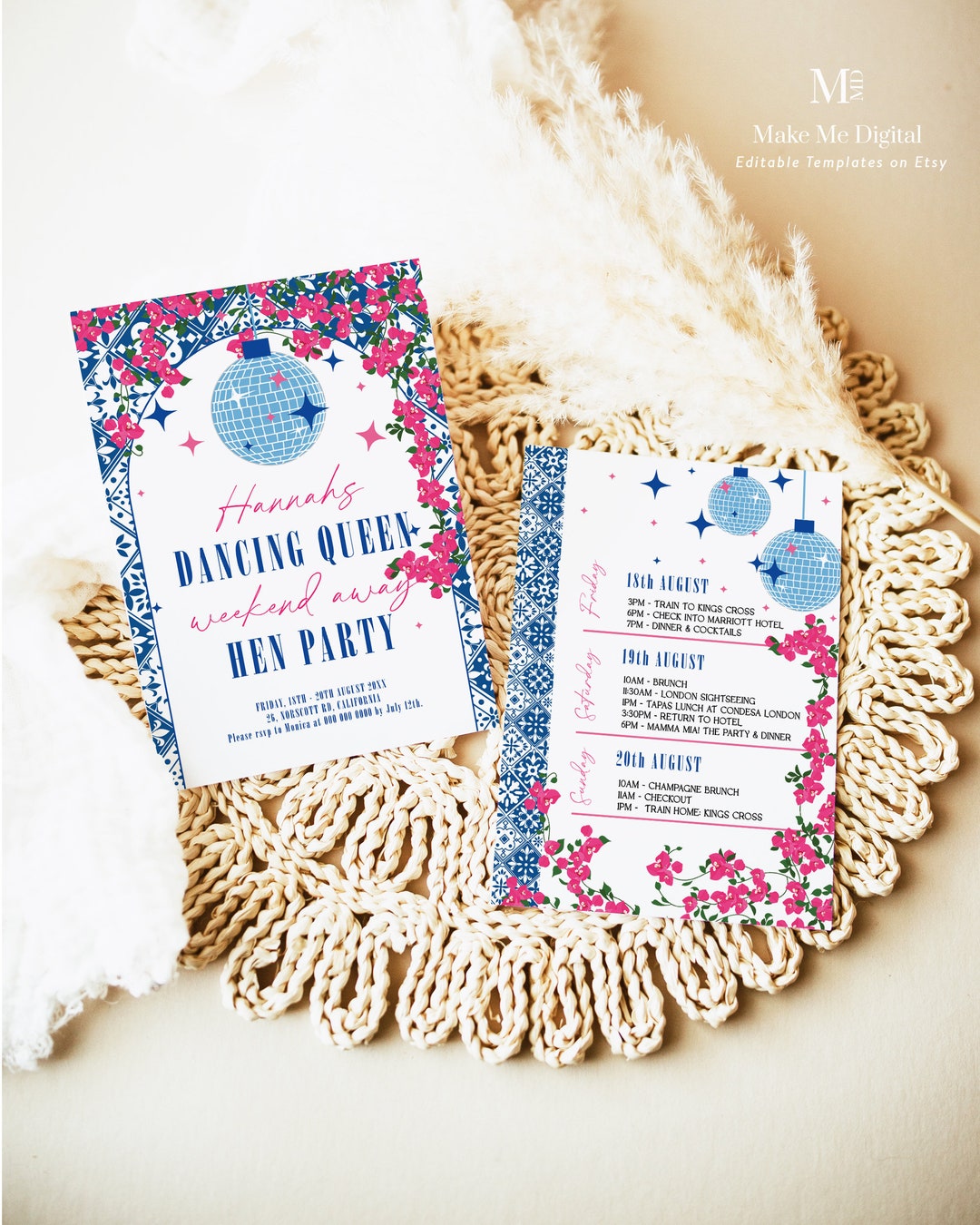 Dancing Queen Hen Party Invitation, Greek Mamma Hen Do Invitation ...