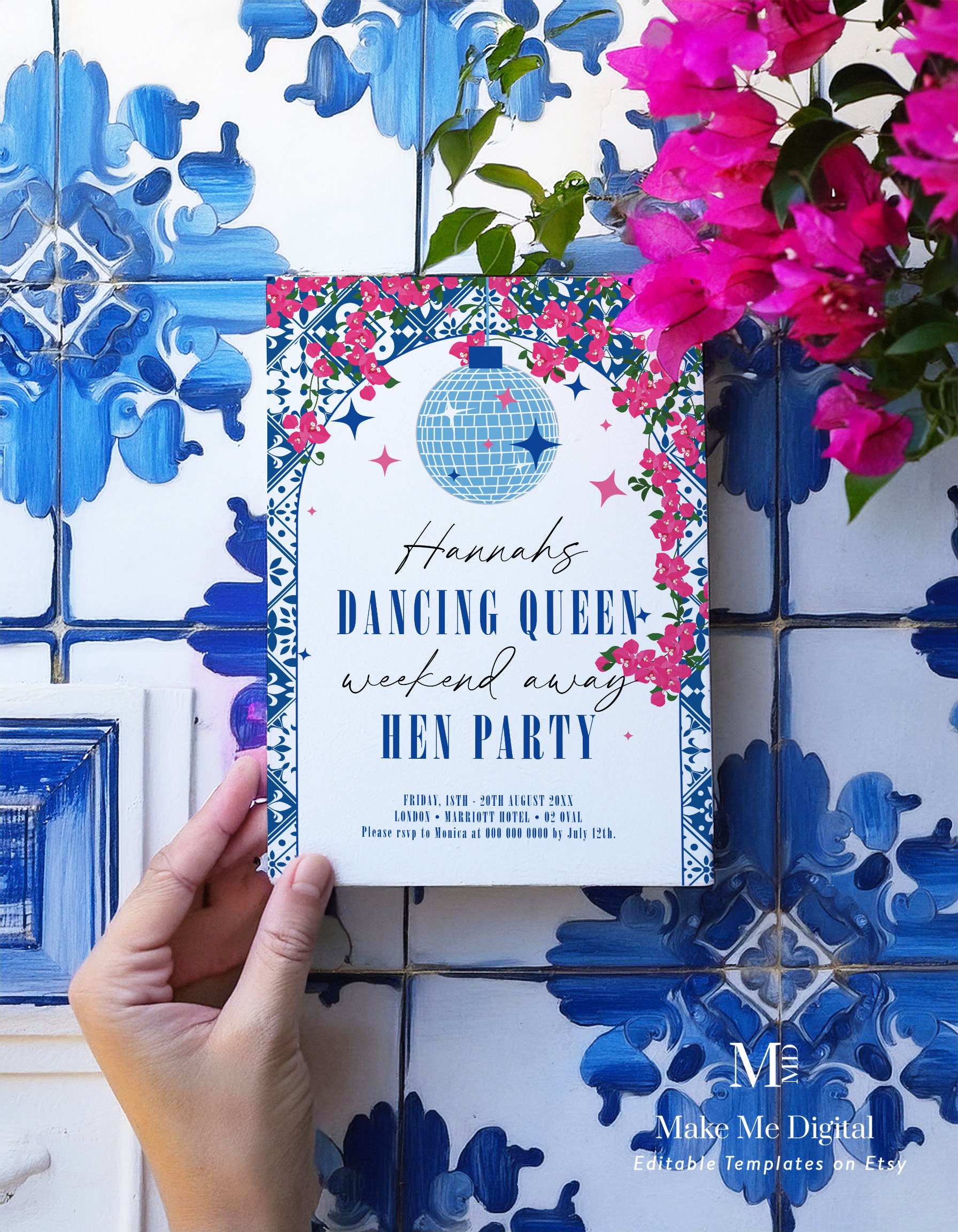 Dancing Queen Hen Party Invitation, Greek Mamma Hen Do Invitation ...